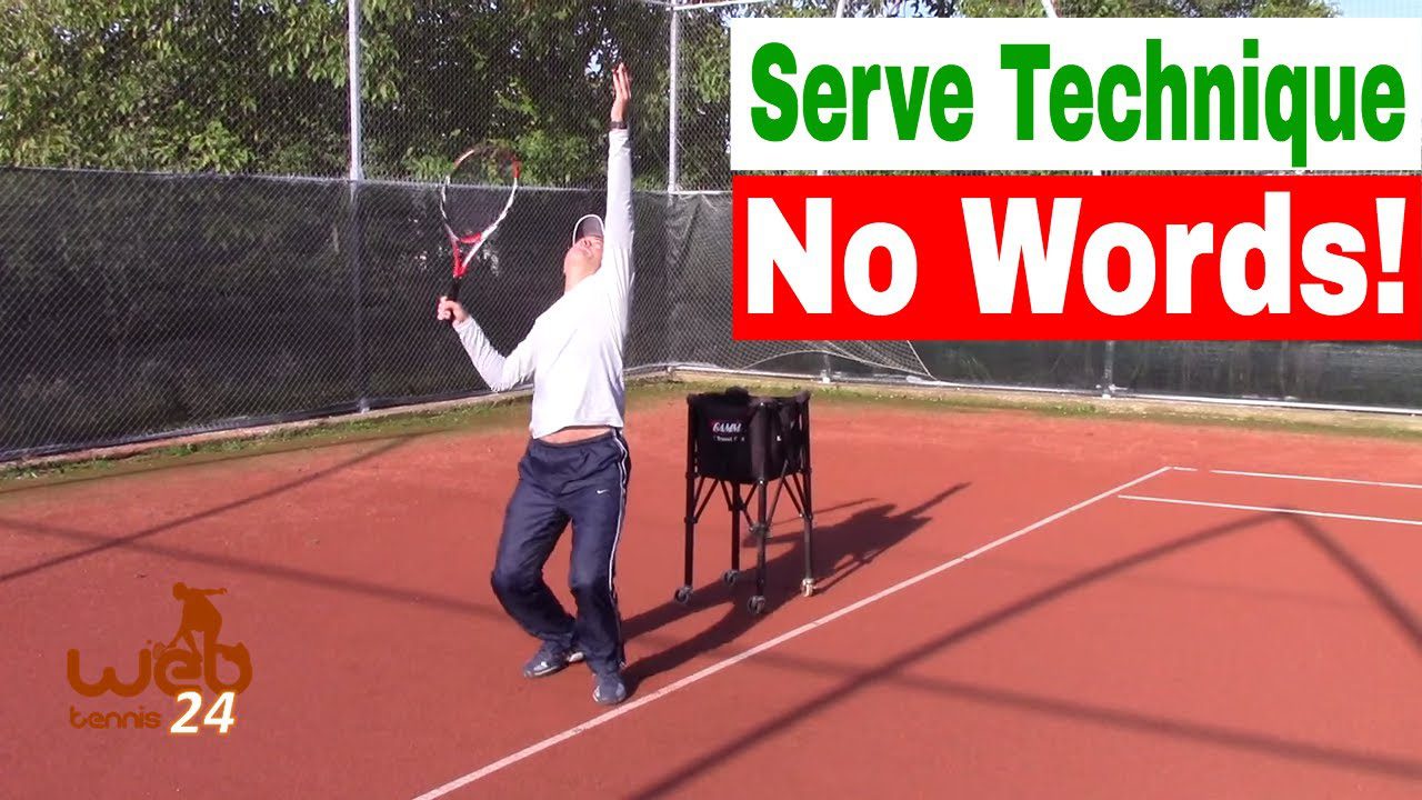 Tennis Lesson - Serve Technique Progressions (No Talking)